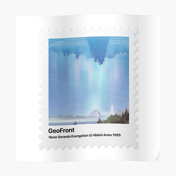 "Neon Genesis Evangelion Stamp [The GeoFront]" Poster by spacesmuggler ...
