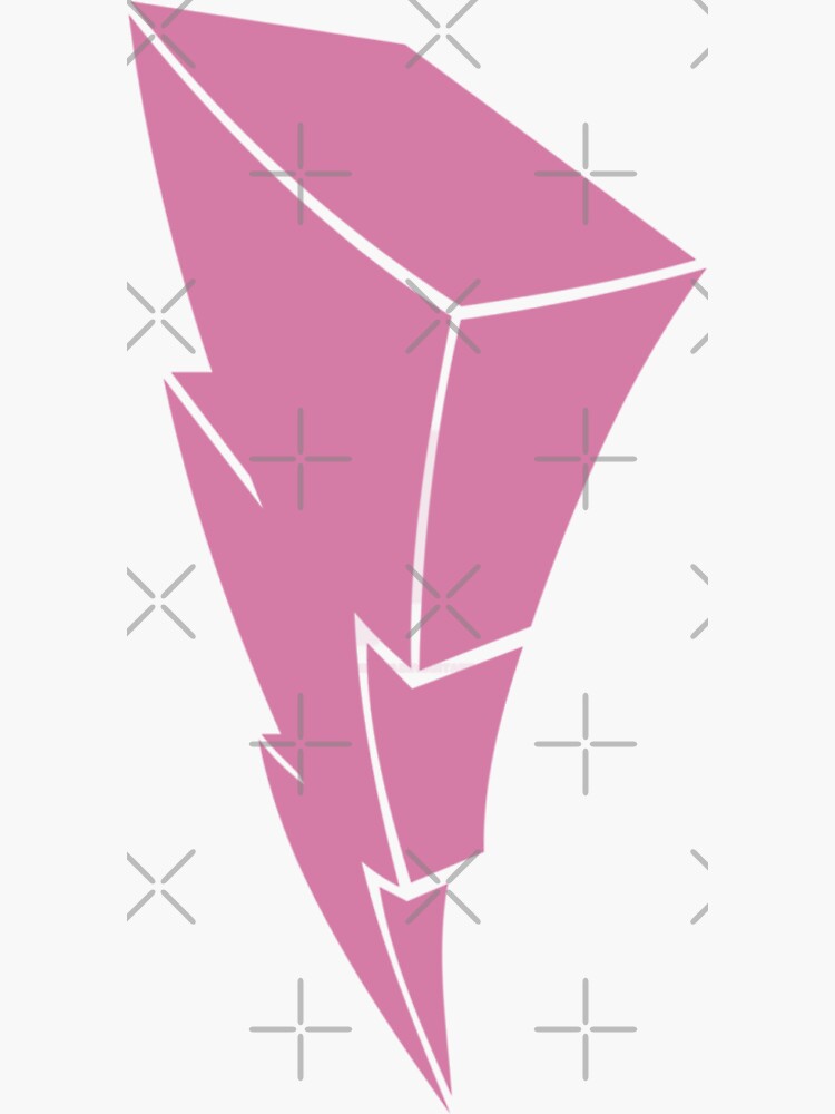 "Pink Ranger Lightning Symbol" Sticker by Ravensclaw3 | Redbubble