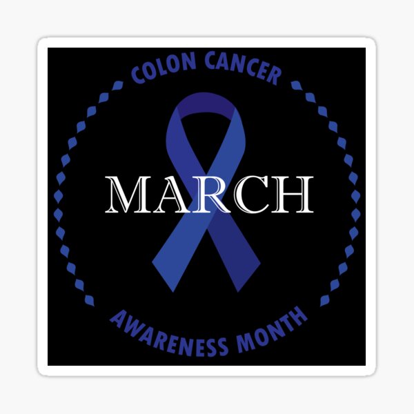 "Colon Cancer Shirt Survivor Colorectal Cancer Blue Ribbon" Sticker for ...