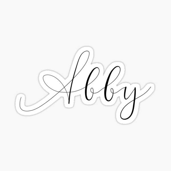 "Abby Calligraphy" Sticker for Sale by doodlegraphy | Redbubble