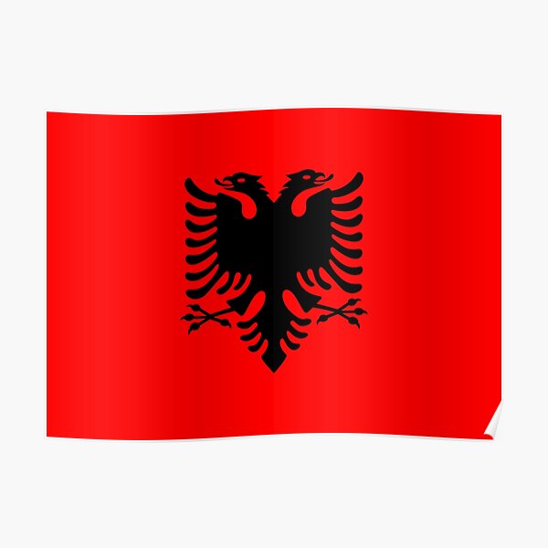 "Albanian Flag Gifts, Stickers, Masks & Products" Poster by mpodger ...