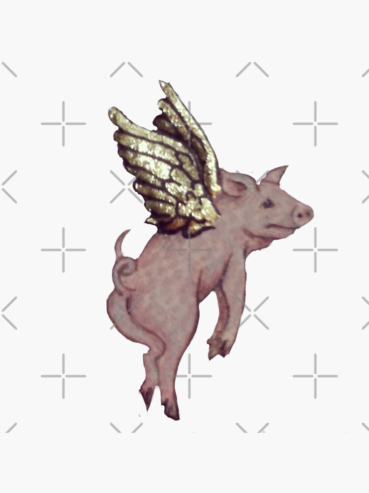 "Medieval Flying Pig" Sticker by nugget-nugg | Redbubble