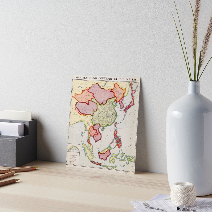 "Map of Far East Asia (1932)" Art Board Print by allhistory | Redbubble