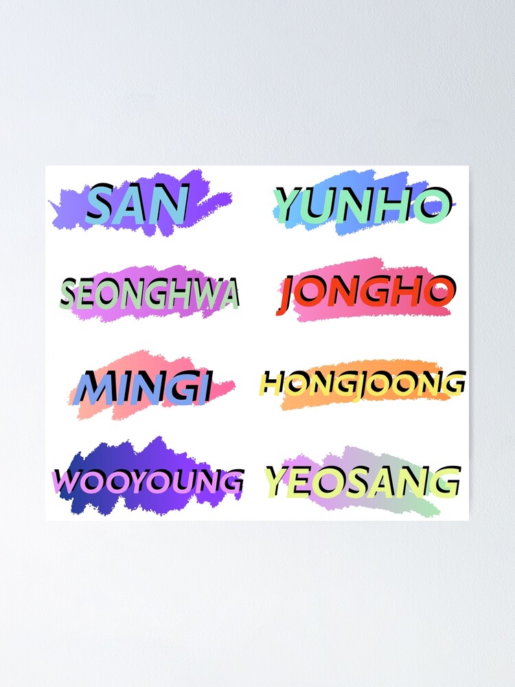 "ATEEZ NAMES" Poster by Bu-ho | Redbubble