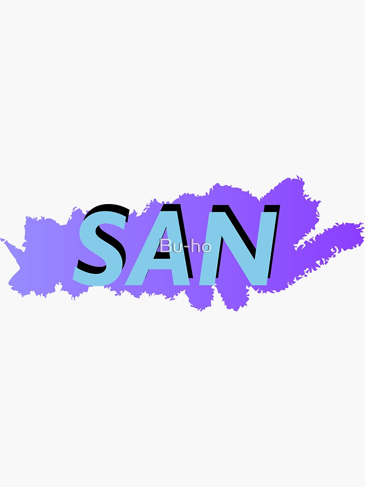 "SAN name of ATEEZ" Sticker for Sale by Bu-ho | Redbubble