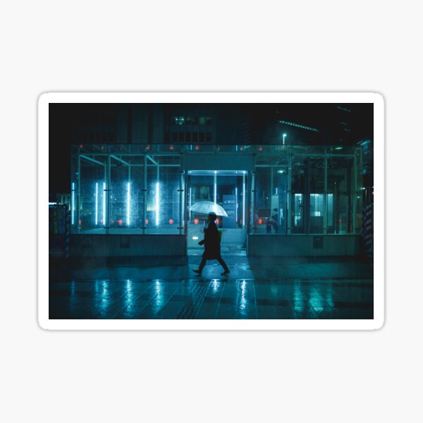 "Neo Tokyo - Walking in the rain" Sticker for Sale by TokyoLuv | Redbubble