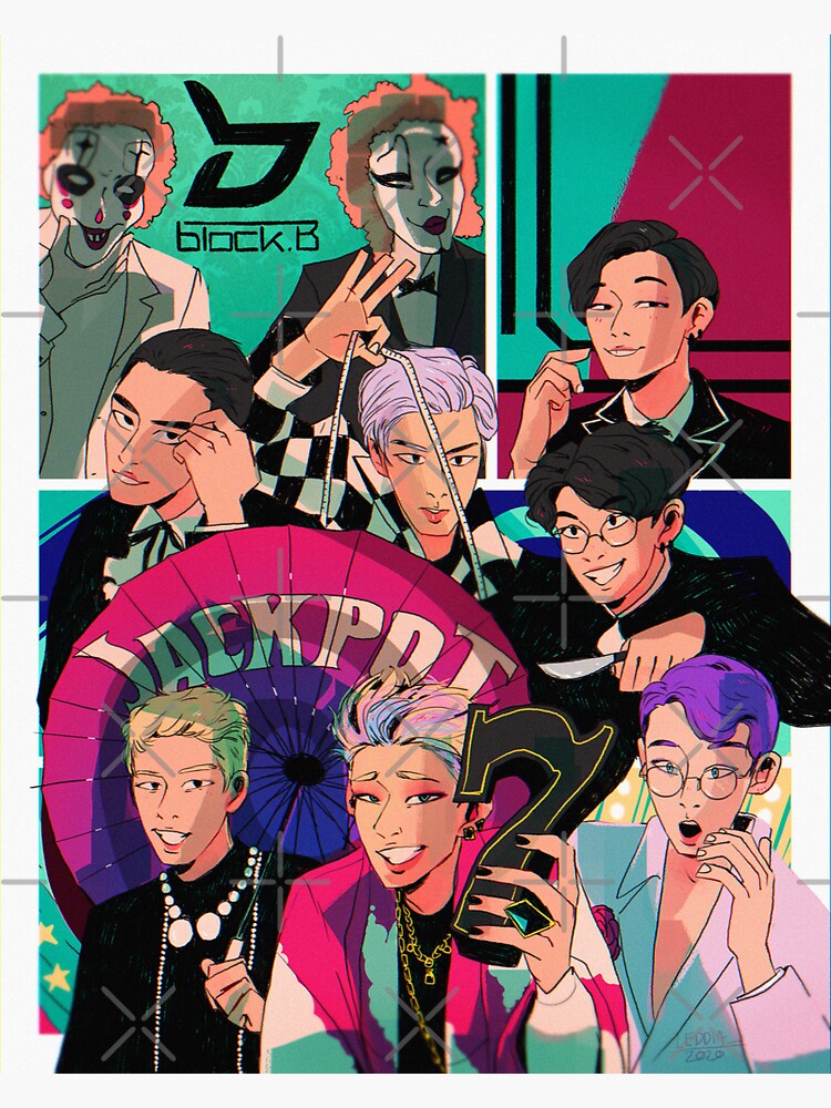 "Block B - Jackpot" Sticker by leddia | Redbubble