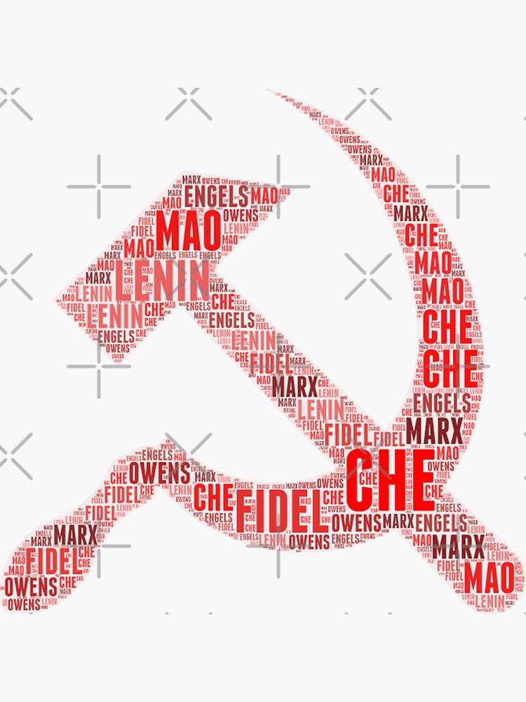"Che Fidel Lenin Mao Owens Engels Marx Hammer And Sickle Wordcloud ...