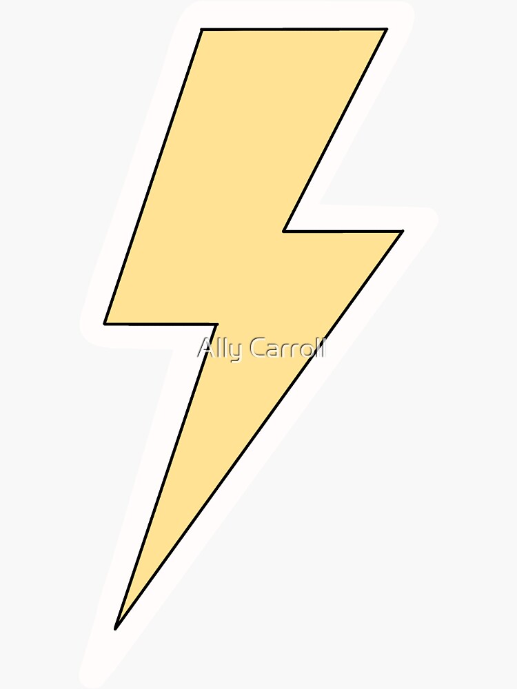 "Yellow Lightning Bolt" Sticker for Sale by acarroll16 | Redbubble