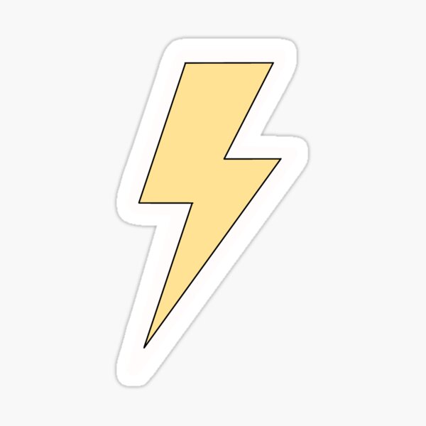 "Yellow Lightning Bolt" Sticker for Sale by acarroll16 | Redbubble