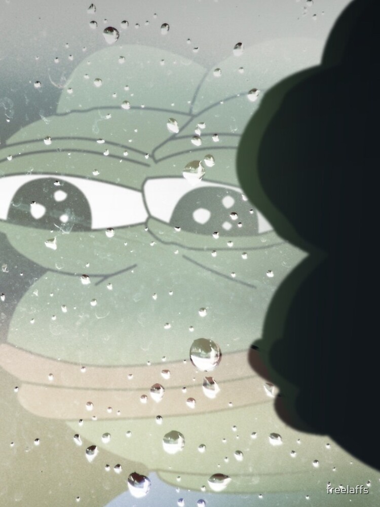 "Pepe The Sad Frog Rainy Reflection" iPhone Case for Sale by freelaffs ...