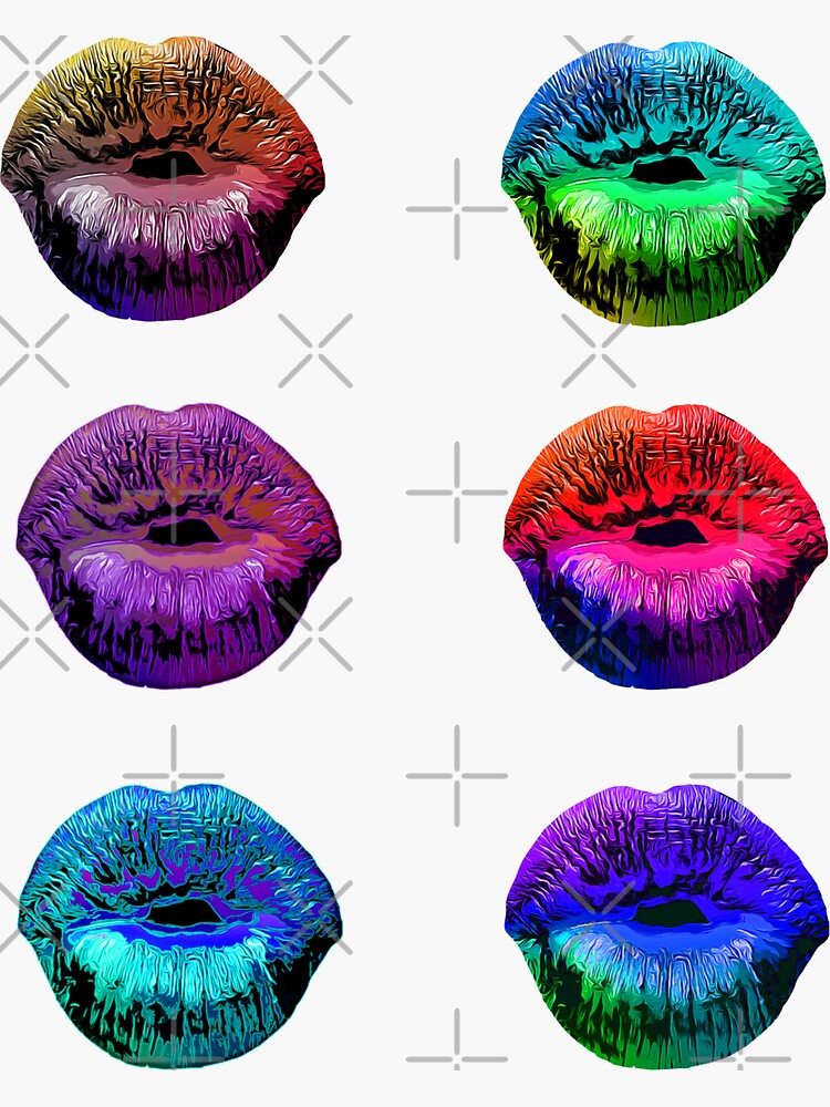 "Rainbow Lips" Sticker by BubbleCrumbs | Redbubble