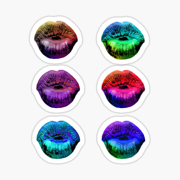"Rainbow Lips" Sticker by BubbleCrumbs | Redbubble