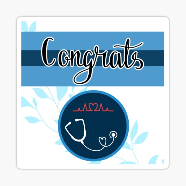 "CUSTOMISABLE Doctor congratulations card" Sticker for Sale by ...