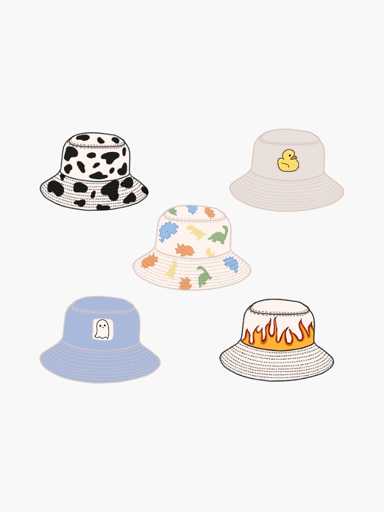 "Bucket Hat Sticker Pack" Sticker for Sale by ivoryfai | Redbubble