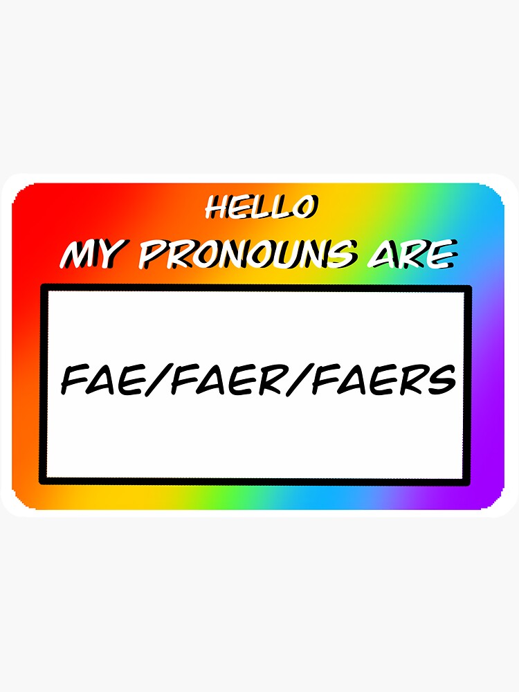 "Fae/Faer pronoun stickers (rainbow ver.)" Sticker for Sale by ...