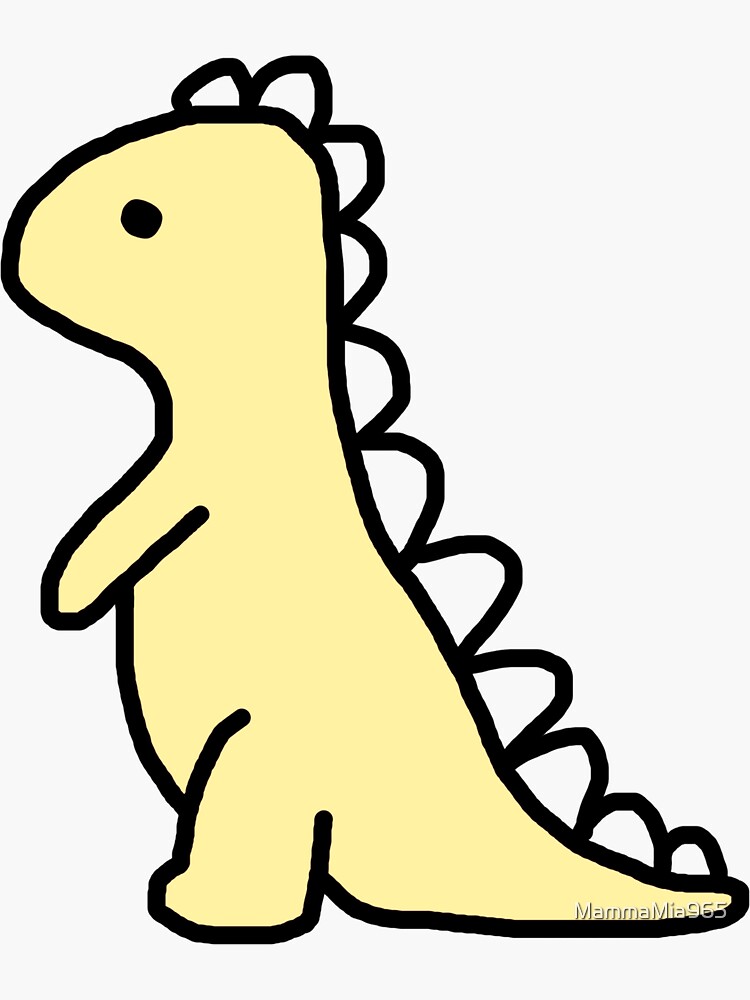 "Cute yellow dinosaur" Sticker for Sale by MammaMia965 | Redbubble