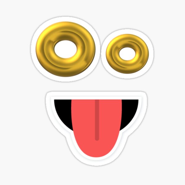 "Funny Face with gold donut eyes " Sticker for Sale by Onestopcuteness ...