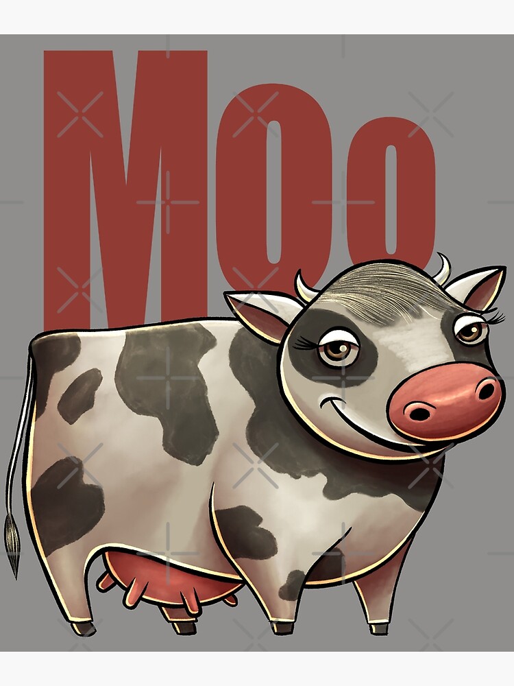 Póster «Ilustración linda de la vaca Moo» de basselelkadi | Redbubble