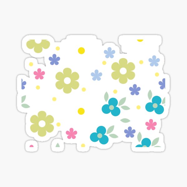 "Cute Green Flowers" Sticker for Sale by retrorodrigo | Redbubble