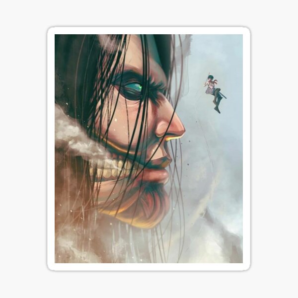 "Eren from attack on titan" Sticker for Sale by moske98 | Redbubble