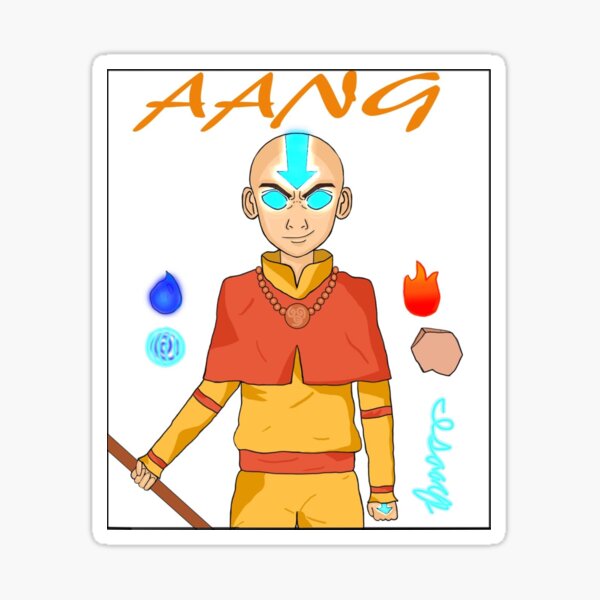 "avatar aang" Sticker by animesketching | Redbubble