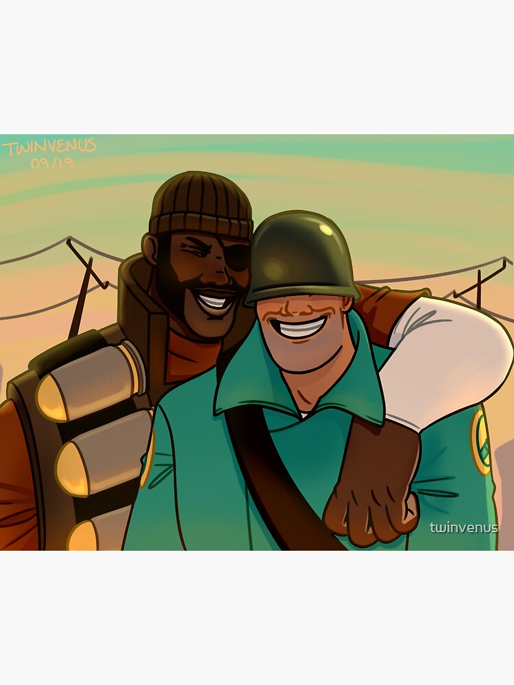 "TF2: Soldier & Demoman" Sticker for Sale by twinvenus | Redbubble
