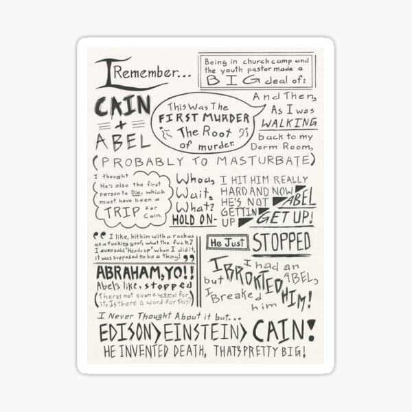 "Cain And Abel - MBMBaM" Sticker for Sale by NoNameWaterClr | Redbubble