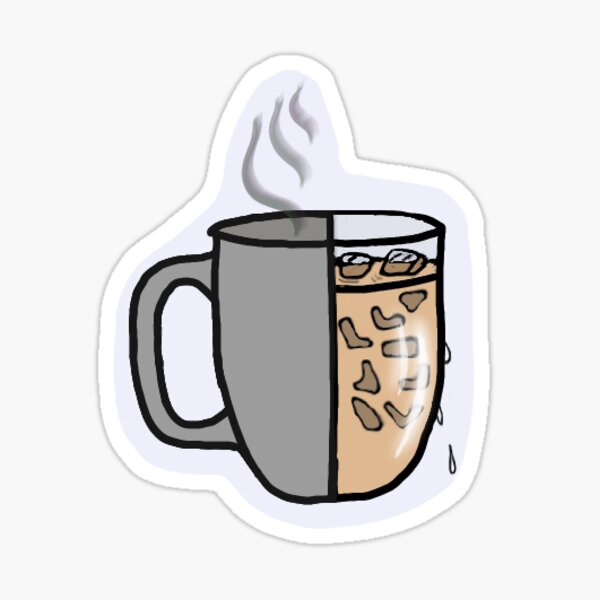 "Iced and hot coffee" Sticker by Pytelcreations | Redbubble