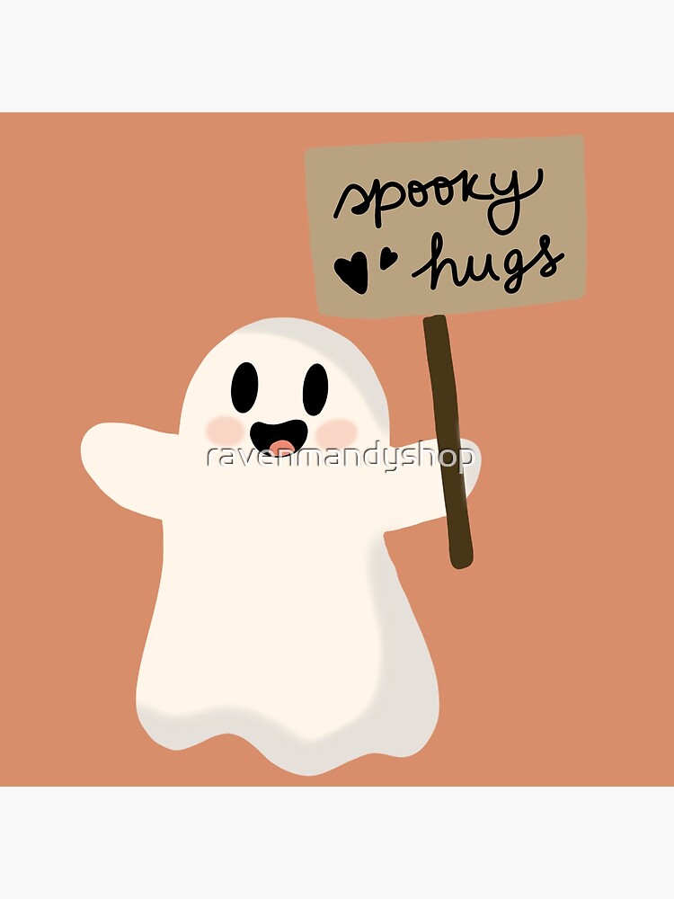 "Spooky Ghost Hugs Cute Design Illustration" Poster for Sale by ...