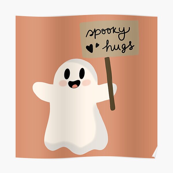 "Spooky Ghost Hugs Cute Design Illustration" Poster for Sale by ...
