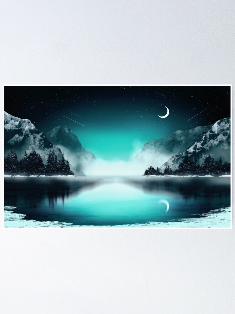 "Cyan Lake" Poster for Sale by drxgonfly | Redbubble