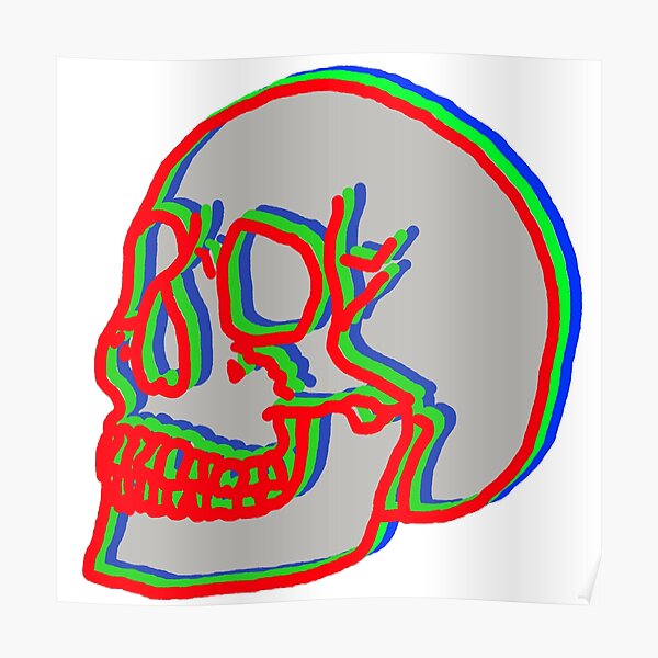 "RGB Skull" Poster by ExtraAlArt | Redbubble