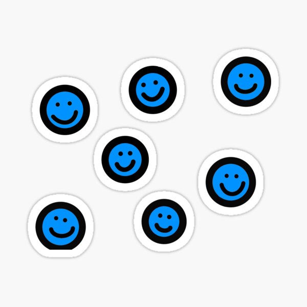 "blue smiley faces pack" Sticker by vibesdesings | Redbubble