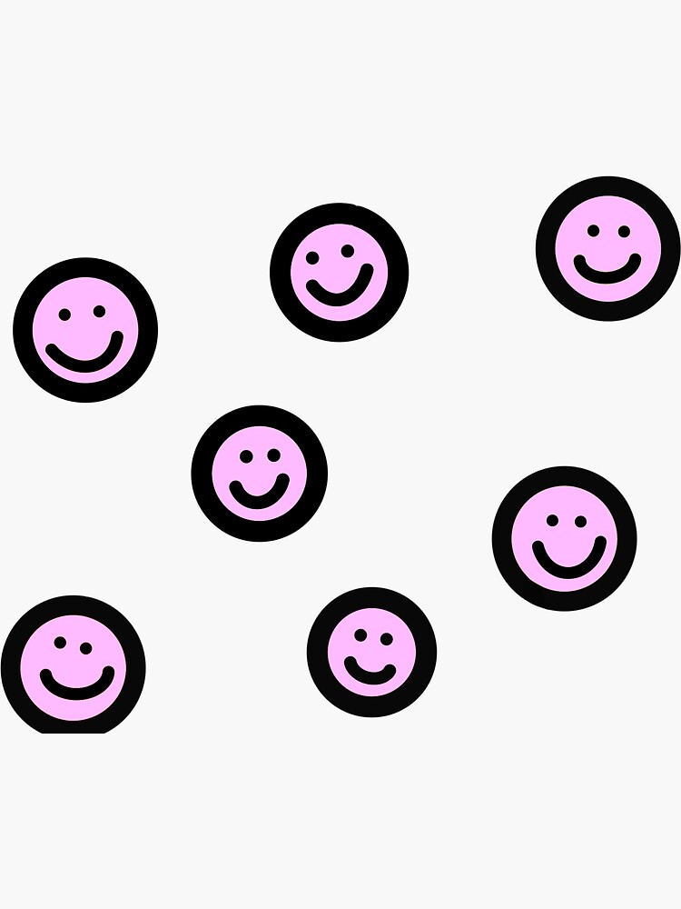 "light pink smiley faces" Sticker for Sale by vibesdesings | Redbubble