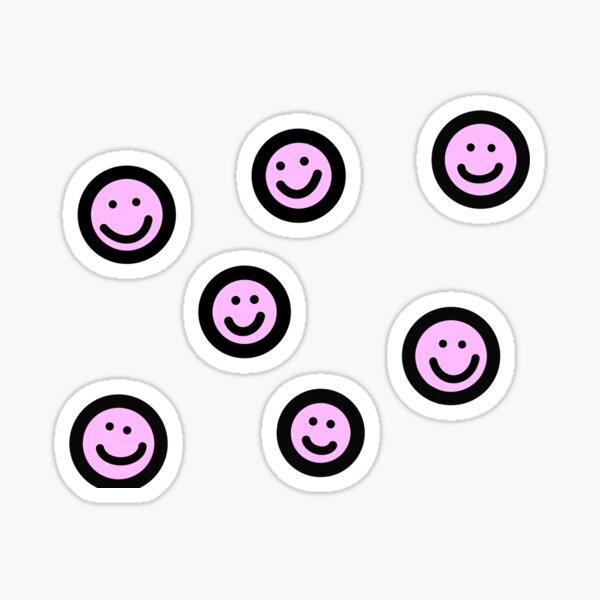 "light pink smiley faces" Sticker for Sale by vibesdesings | Redbubble