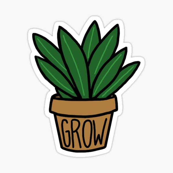 "Grow Plant" Sticker for Sale by katieecreates | Redbubble