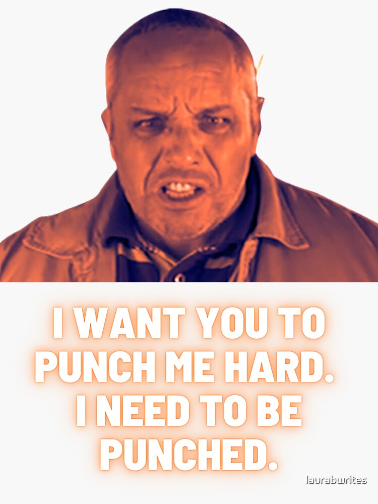 Peep Show Big Mad Andy Orange Punched Sticker For Sale By