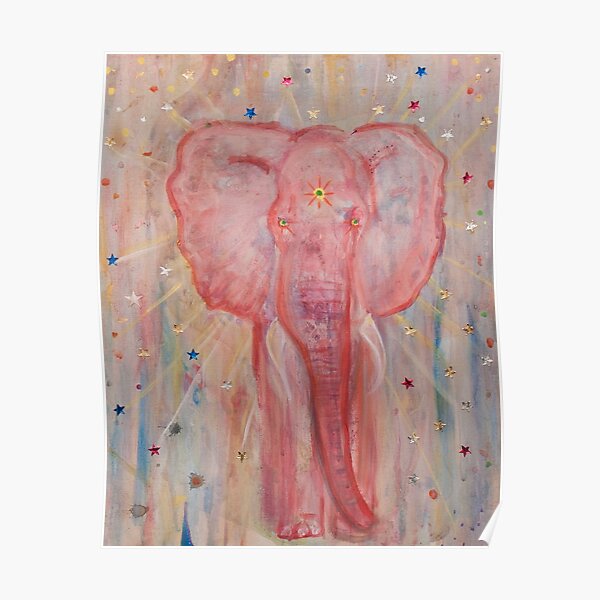 "Pink Elephant" Poster by JulianaLachance | Redbubble