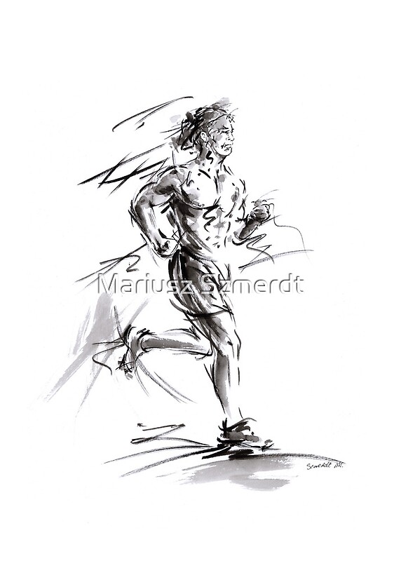 "Run lovers running man painting sport athletic olimpic" by Mariusz ...