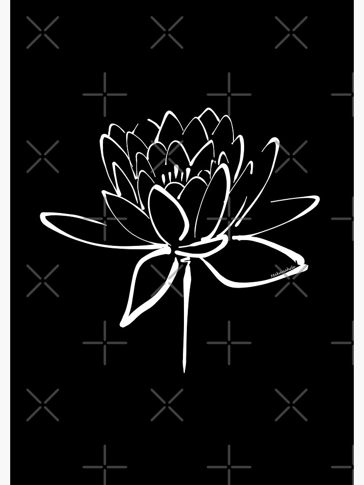 "Lotus Flower Calligraphy (White)" Spiral Notebook by Makanahele ...