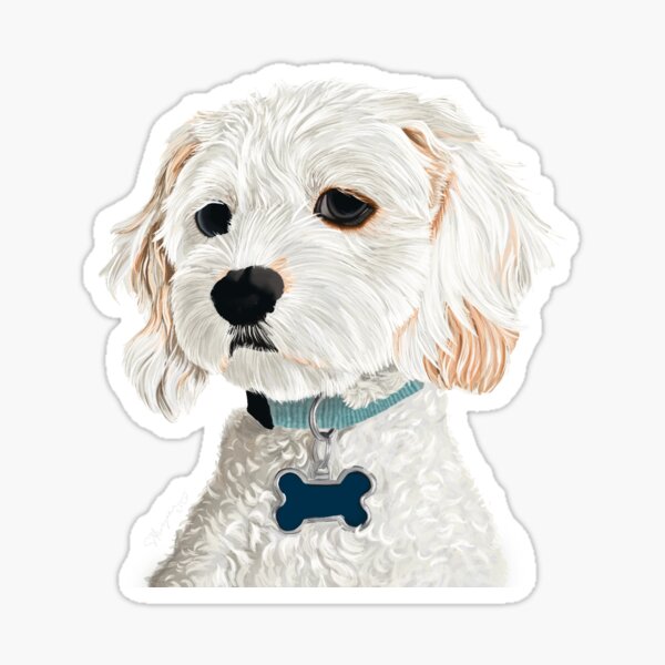 "Fluffy little pup" Sticker for Sale by NerdSturg | Redbubble