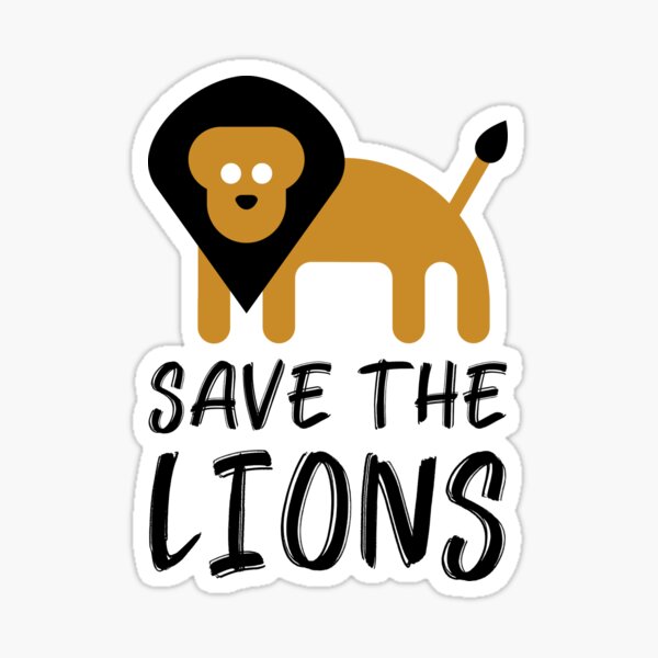 "Save the Lions Brown Lion" Sticker by javes93 | Redbubble