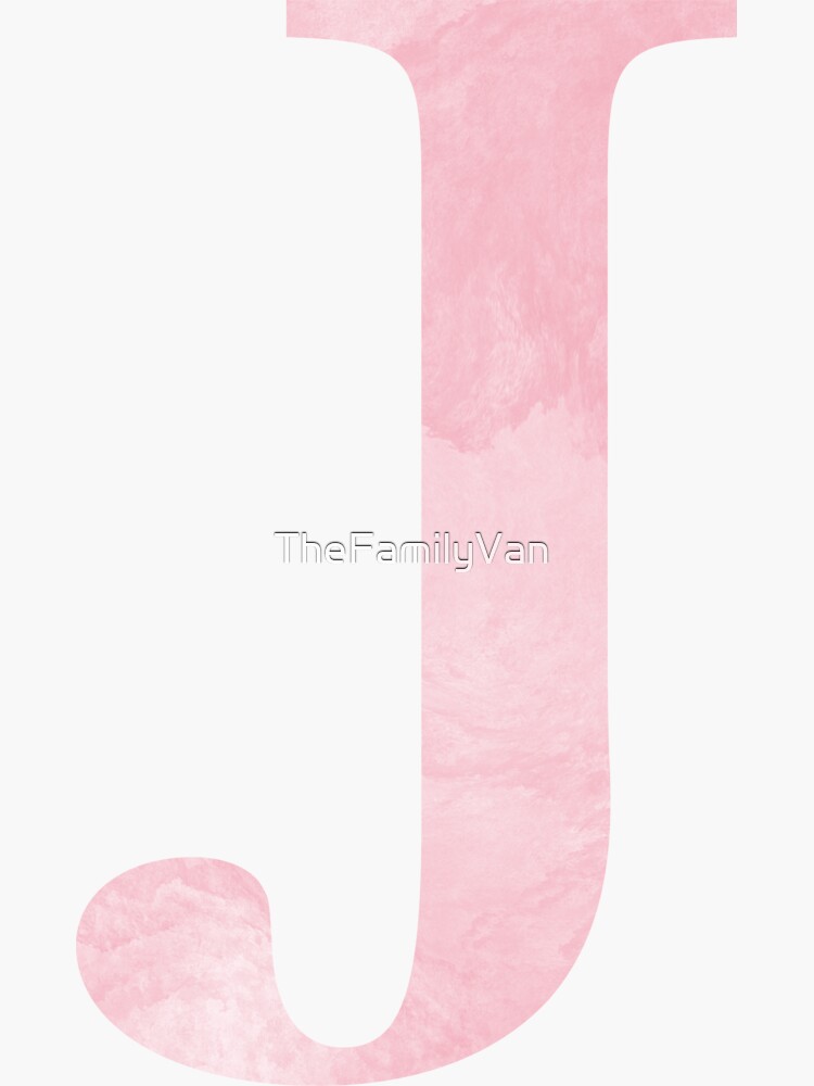 "Personalized Pink Marble Monogram J" Sticker for Sale by TheFamilyVan ...