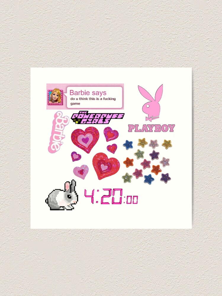 "Pink Y2K sticker pack" Art Print by Koidesigns | Redbubble