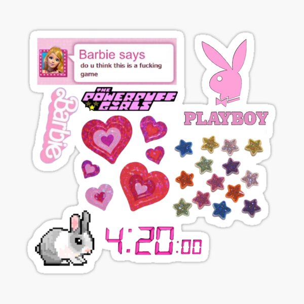 "Pink Y2K sticker pack" Sticker for Sale by Koidesigns | Redbubble