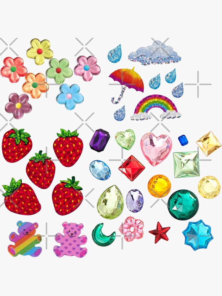 "Colorful Y2K sticker pack" Sticker for Sale by Koidesigns | Redbubble