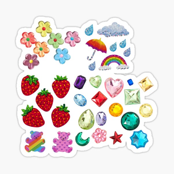 "Colorful Y2K sticker pack" Sticker for Sale by Koidesigns | Redbubble