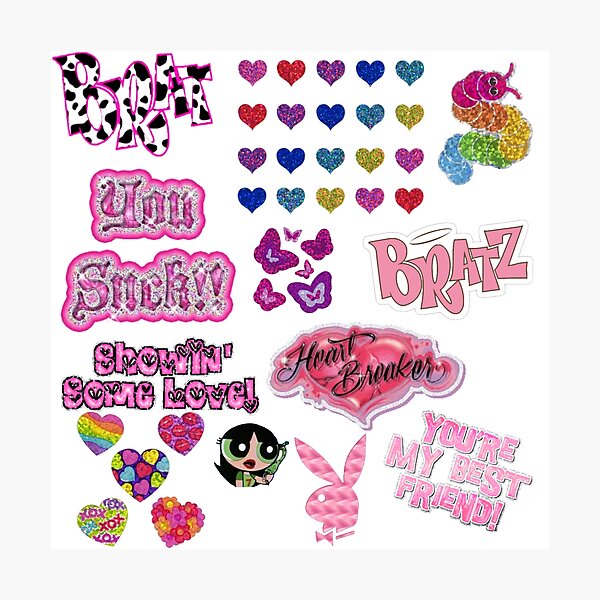 "Pink glitter sticker pack " Photographic Print by Koidesigns | Redbubble