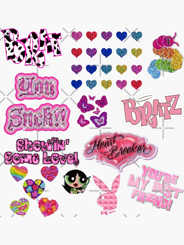 "Pink glitter sticker pack " Sticker by Koidesigns | Redbubble